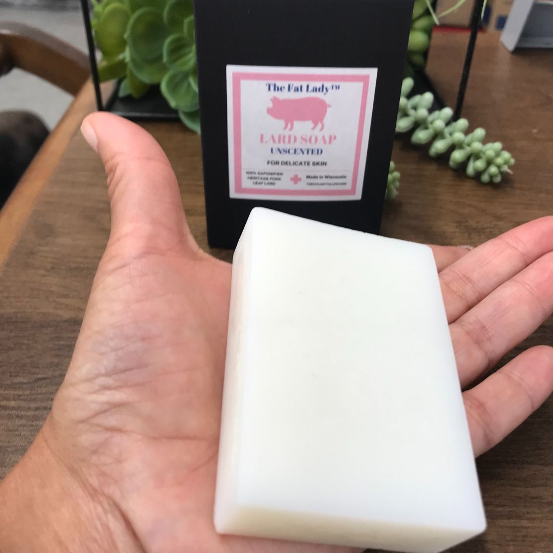 Leaf Lard Face and Body Soap Bar: Unscented, Small-Batch. Made with Pa ...